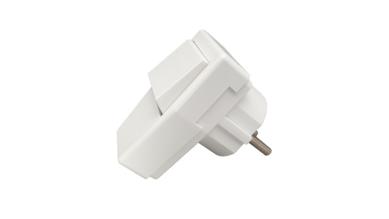 Ficha Schuko: Ficha schuko inclinada com interruptor 132B branca